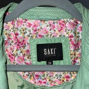 SAKI | Jackets & Coats | Saki Green Leather Jacket | Poshmark